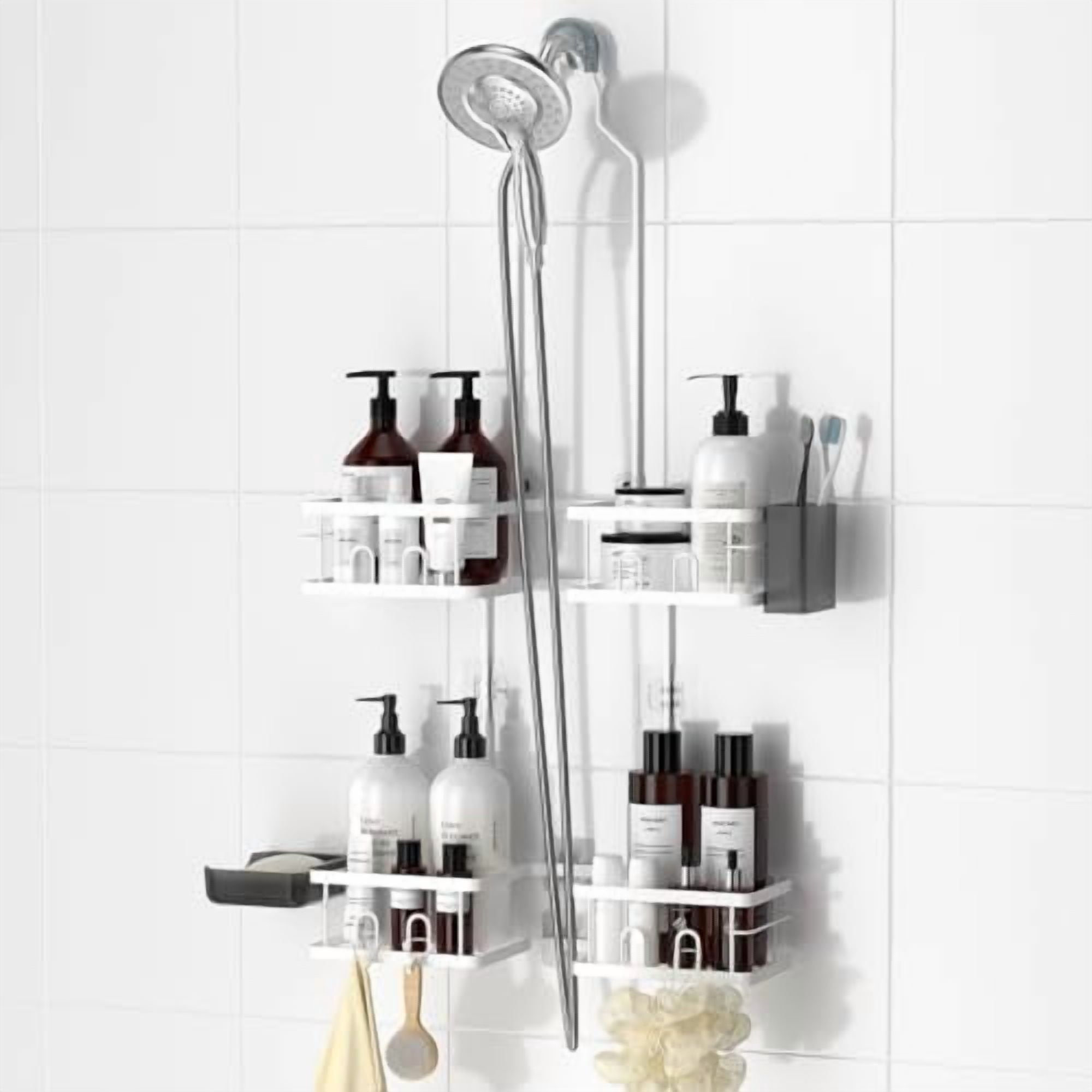 Adjustable Shower Caddy Hanging Rustproof Shower Caddy for Handheld ...