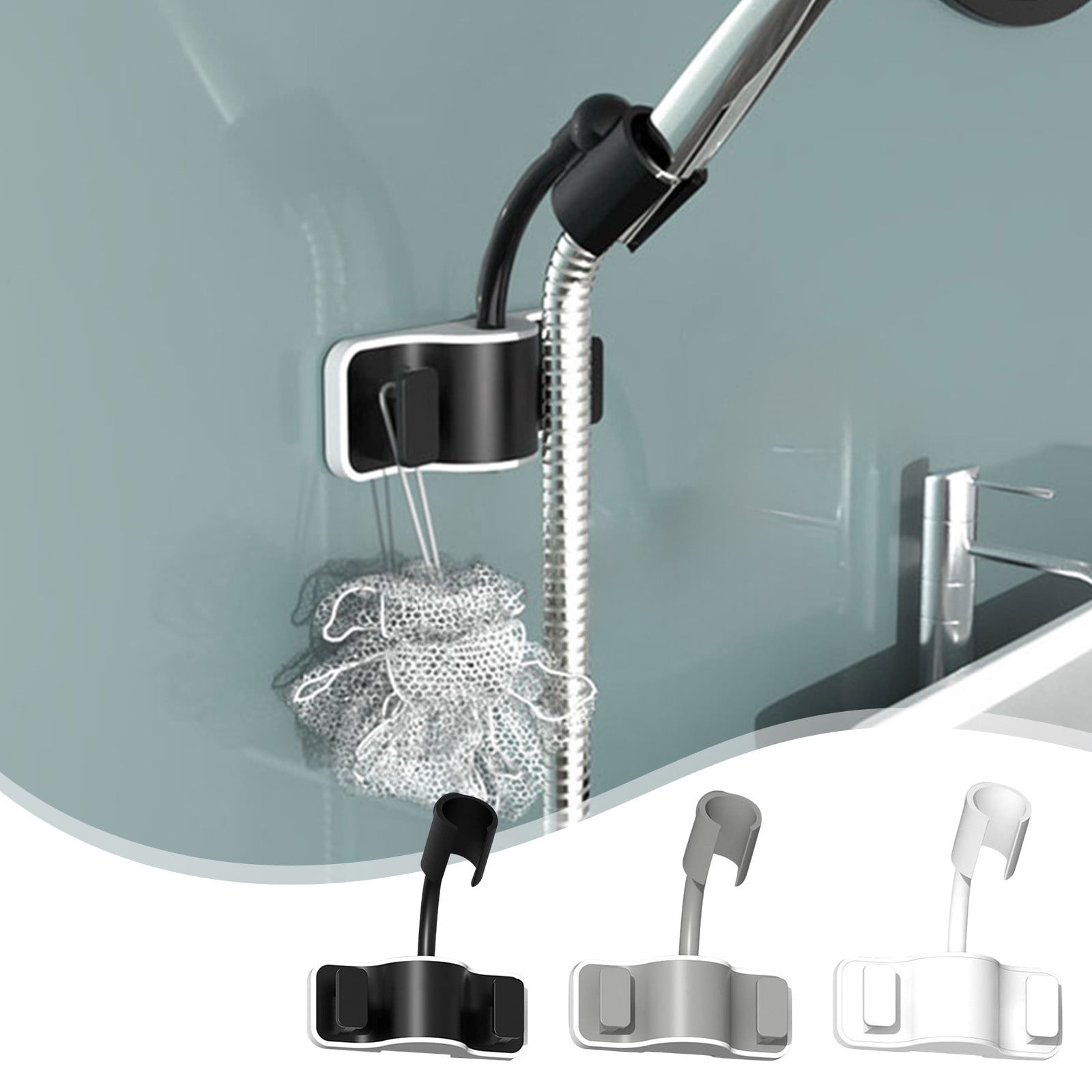 Adjustable Shower Head Bracket No Drill Universal Mount | Rotatable ...