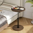 Adjustable Side Table, Round End Table, Small Bedside Table, Mid Modern ...