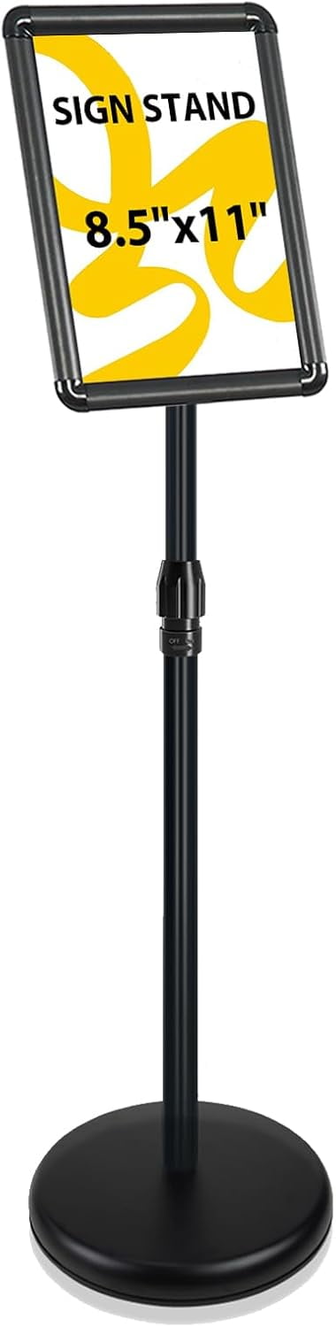 Adjustable Sign Stand 8.5"x 11", Floor Standing Sign Holder for Poster ...