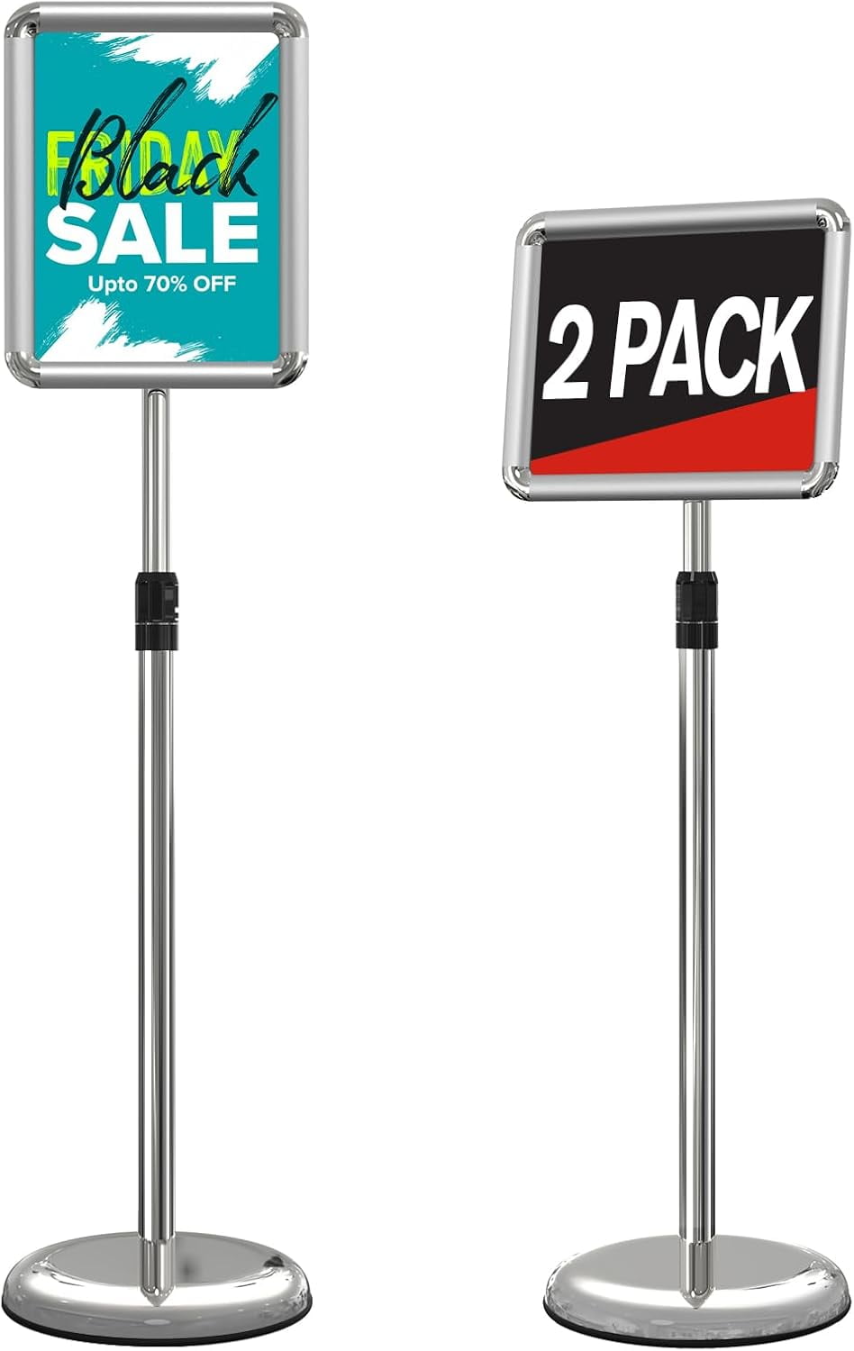 Adjustable Sign Stand - 8.5x11 2PCS Poster Holder with Heavy Metal Base ...