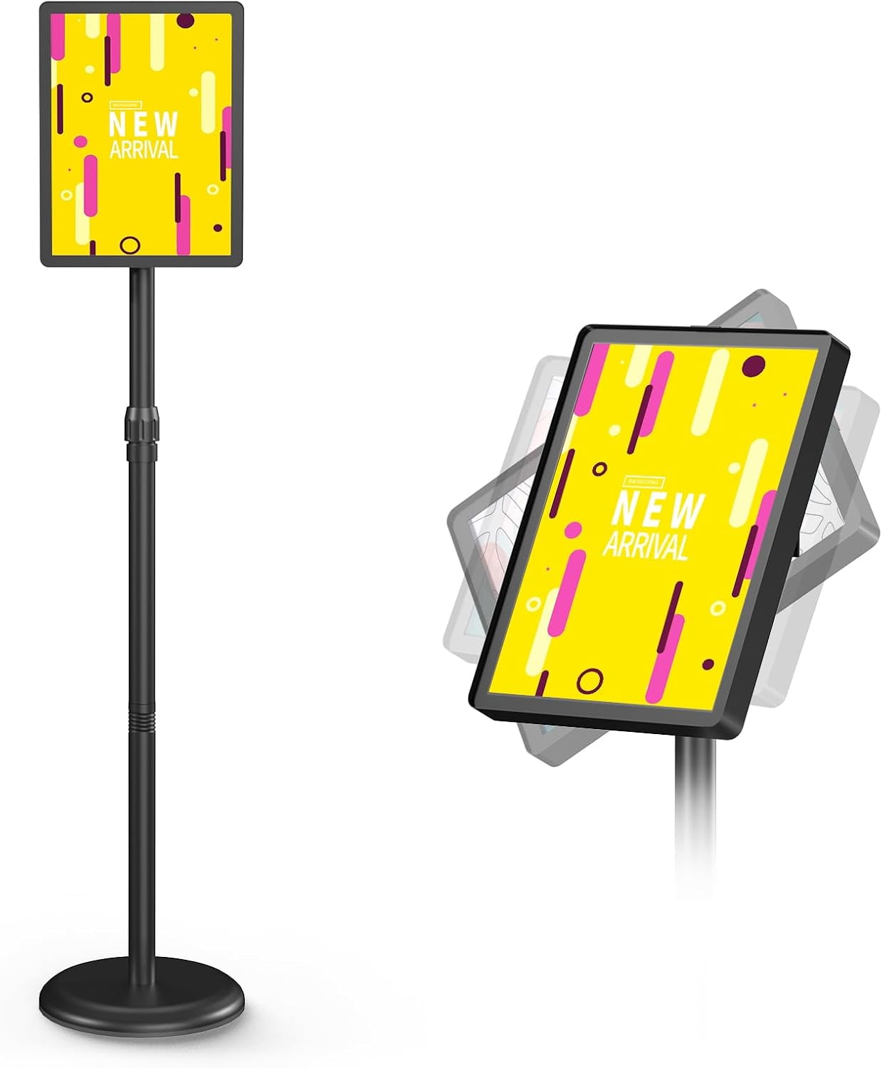 Adjustable Sign Stand, 8.5x11 Inches Floor Standing Sign Holder Stand ...