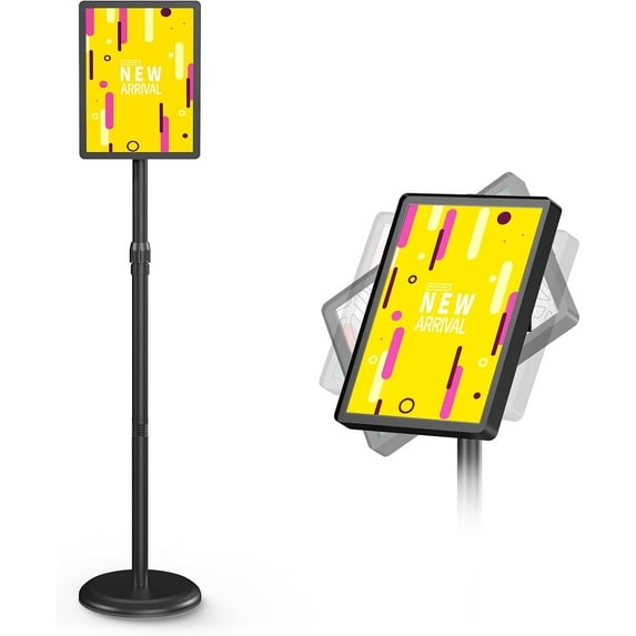 Adjustable Sign Stand, 8.5x11 Inches Floor Standing Sign Holder Stand ...
