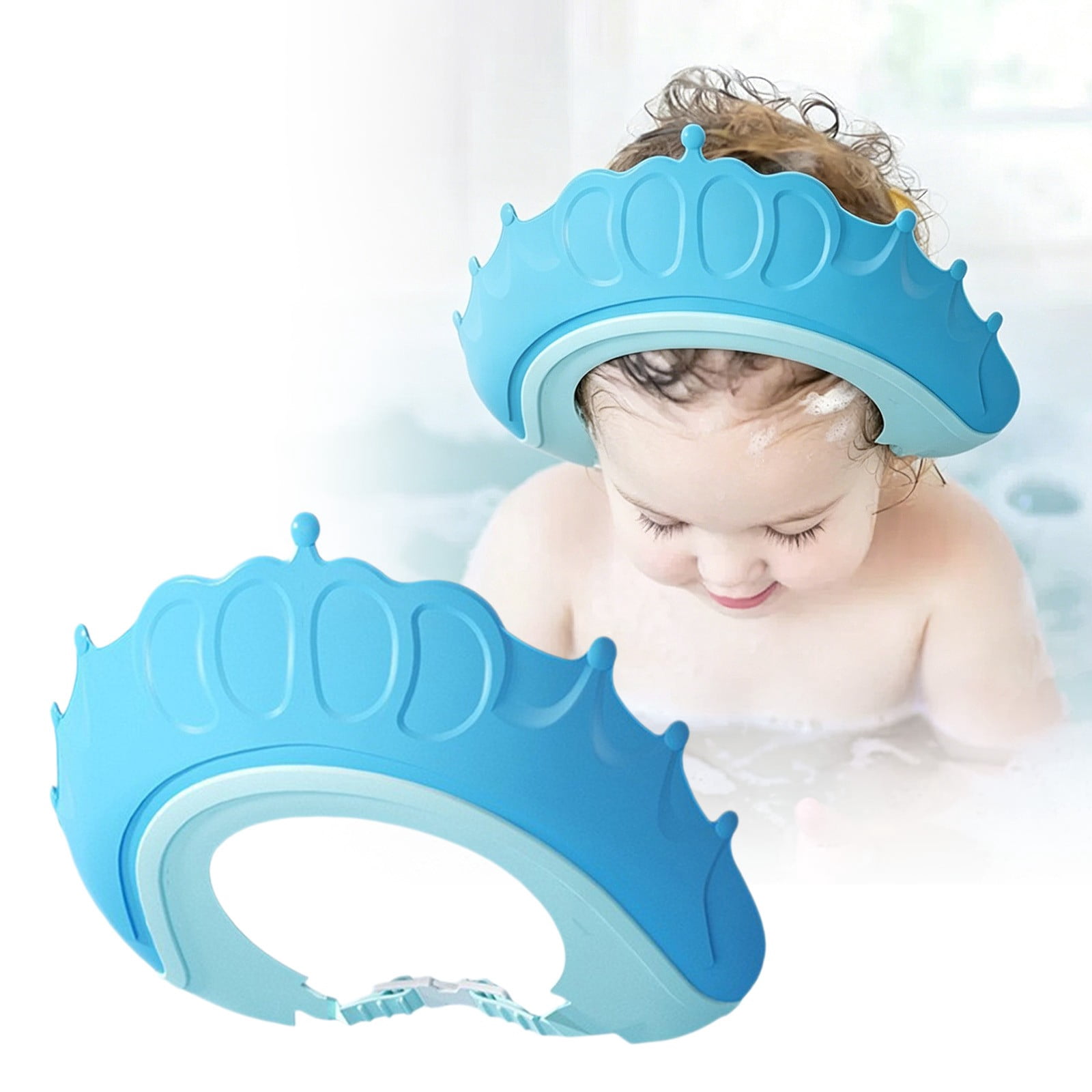Adjustable Silicone Bath Visor Soft Flexible Baby Hair Wash Cap Toddler ...
