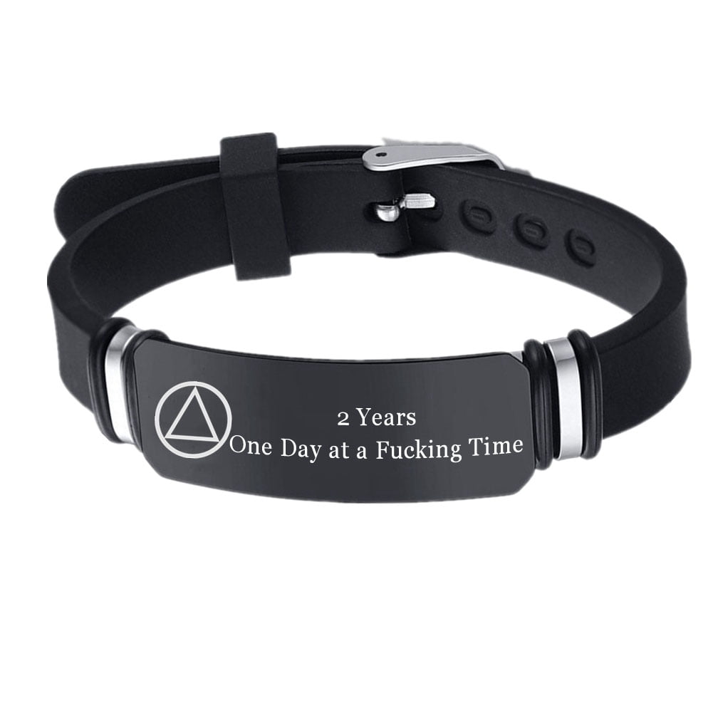 Adjustable Silicone Sobriety Bracelet,Personalized AA AF Alchohol ...