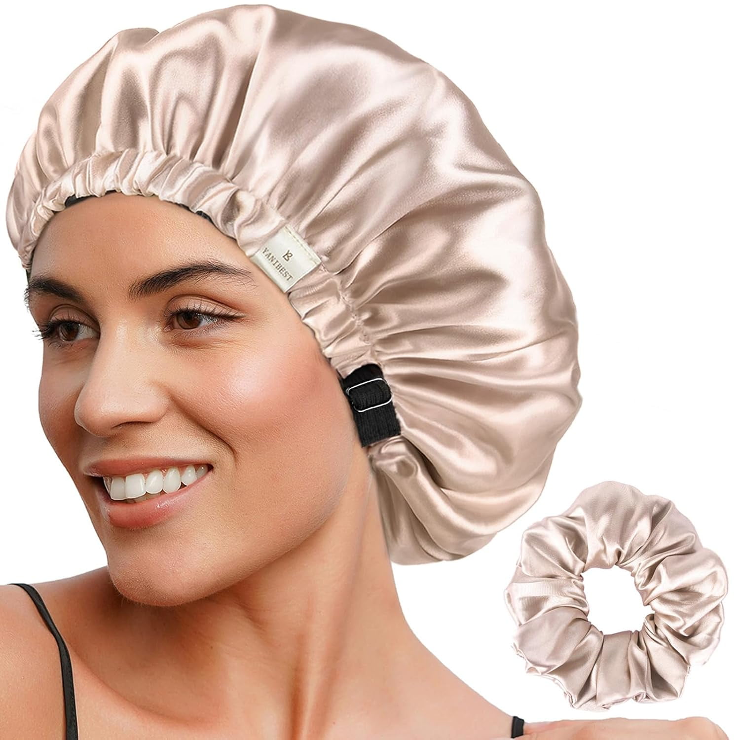 Adjustable Silk Bonnet Double Layer Satin Bonnet Hair Bonnet for ...