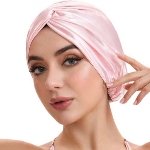 Adjustable Silk Satin Bonnet for Sleeping Hair Wrap, Double Layer Sleep ...
