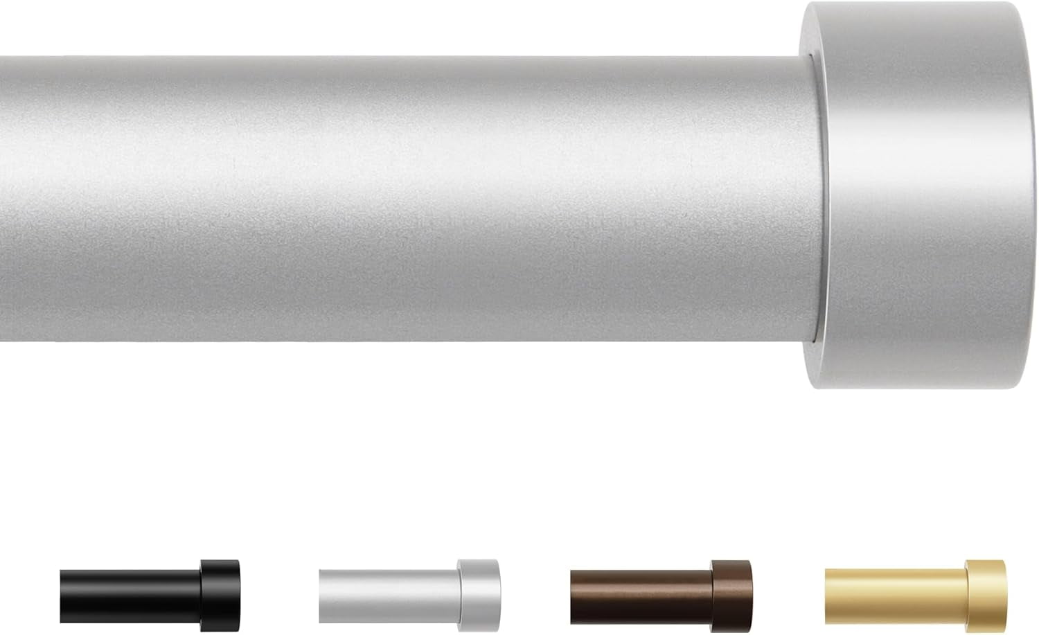 Adjustable Silver Curtain Rods for Windows (66 To 120 Inch, 5.5-10 Feet ...