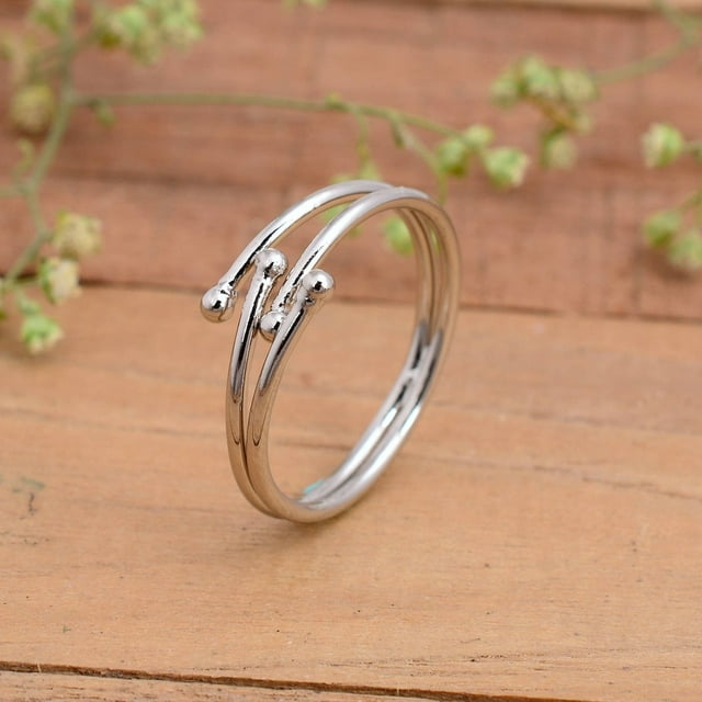 Adjustable Silver Ring, Handmade Dainty Rings, 925 Sterling Silver Ring ...