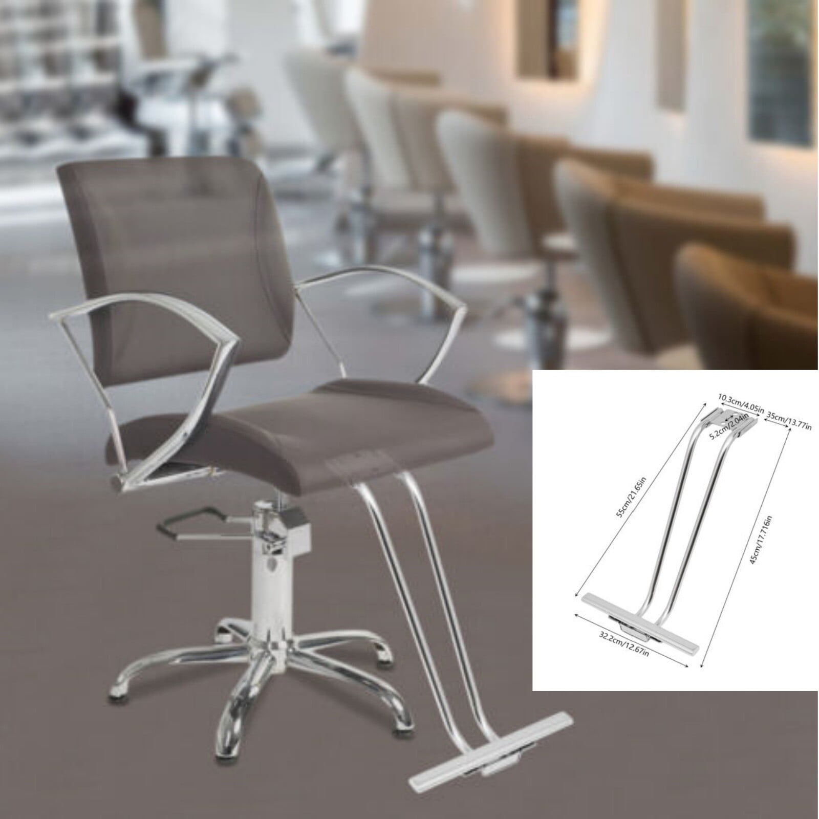 Adjustable Silver Salon Chair Footrest For Hydraulic Barber Chair Styling Shop Hair Salons Homes ...