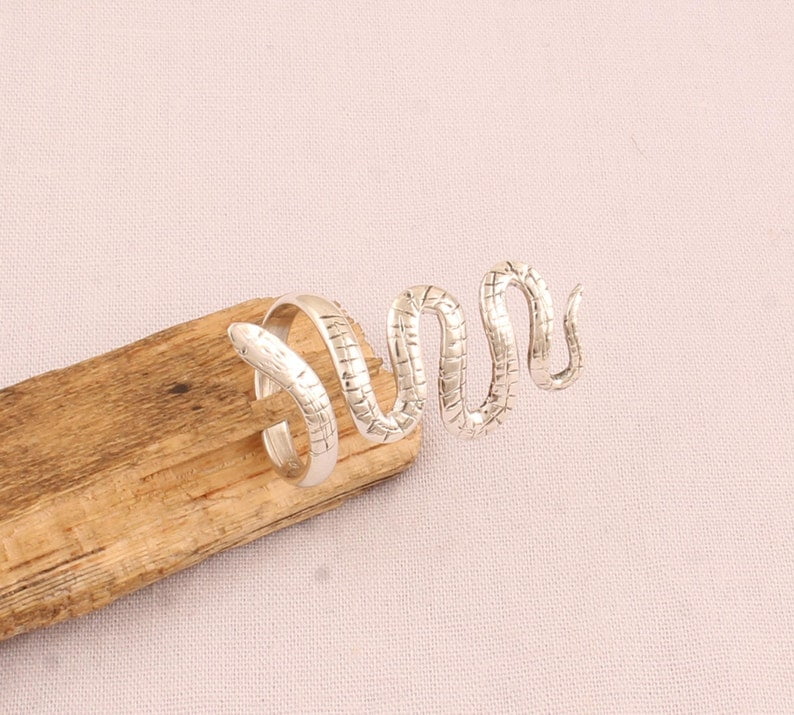 Adjustable Silver Snake Ring 925 Solid Sterling Silver Ring, Handmade Snake Designer Ring, Snake ...