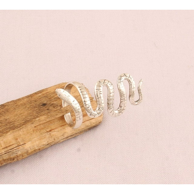 Adjustable Silver Snake Ring 925 Solid Sterling Silver Ring, Handmade Snake Designer Ring, Snake ...