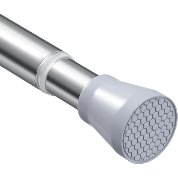 Adjustable Silver Tension Curtain Rod 28-48 Inch Non-Slip Spring Rod ...
