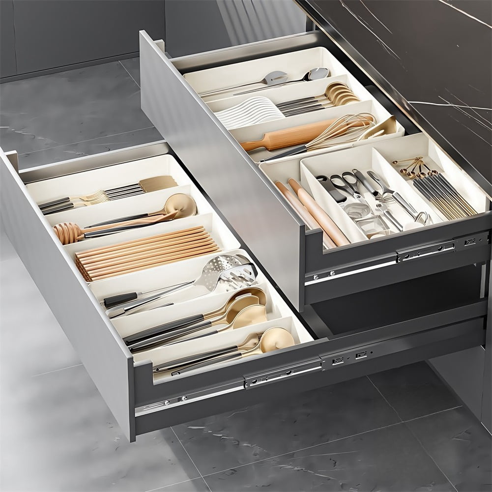 Adjustable Silverware Organizer Flatware Holder Utensils Tray Storage ...