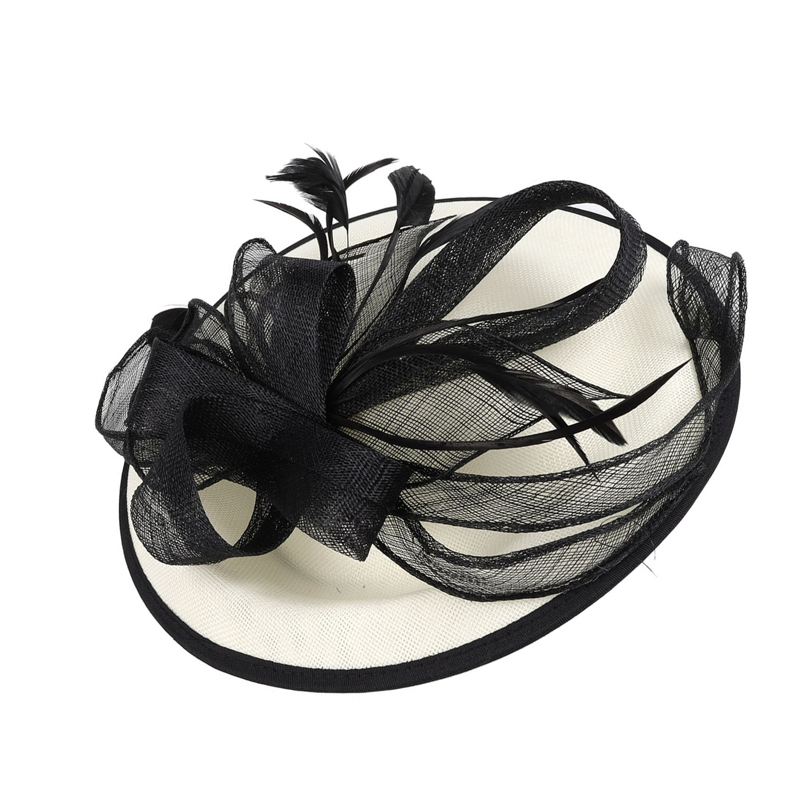 Adjustable Sinamay Headpiece with Feathered And Mesh Detail Hair ...