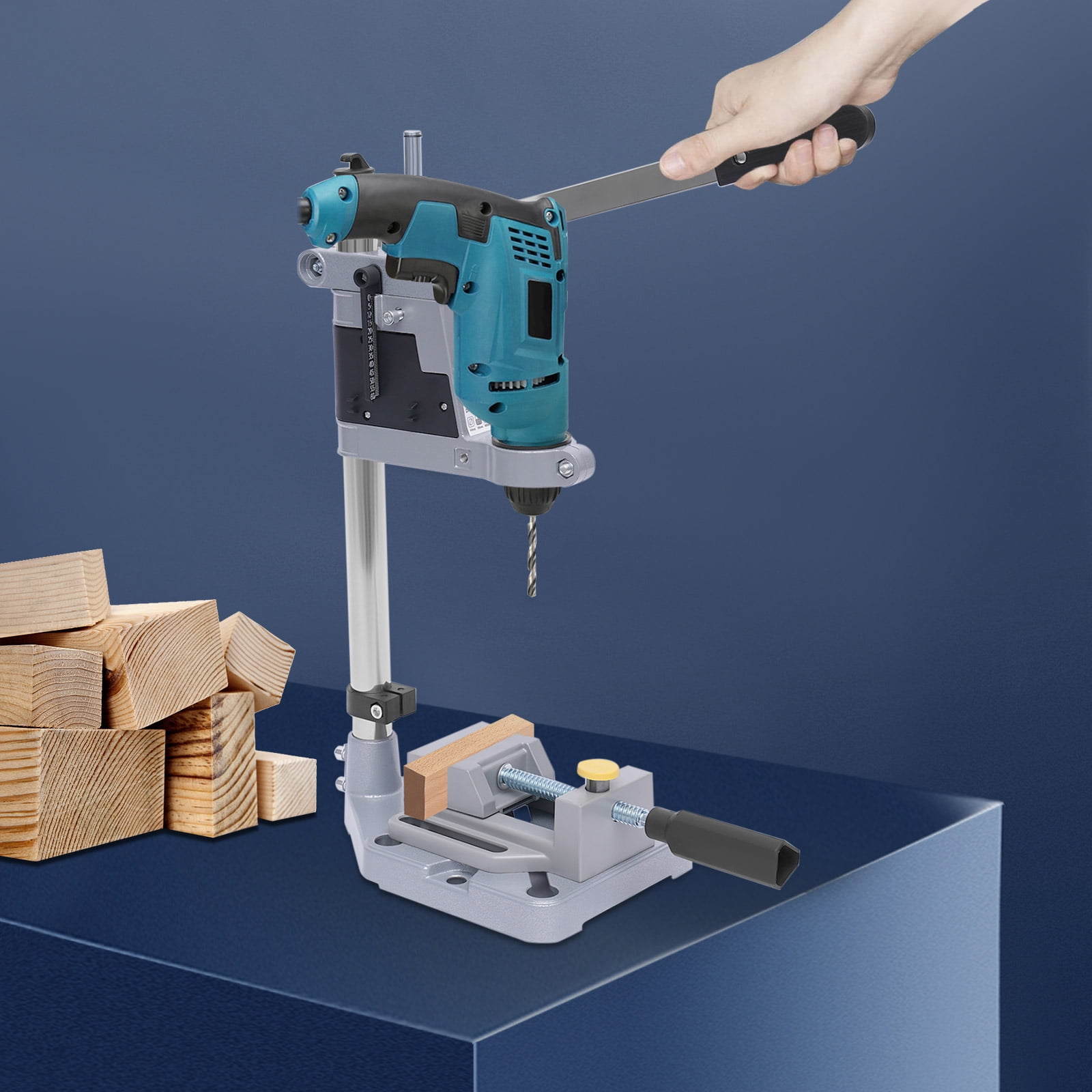 Adjustable Single-Hole Drill Press Stand with Height & Position ...