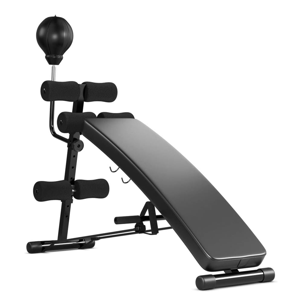 Adjustable Decline Sit Up Bench, Ab Workout Board with Curved Slant ...
