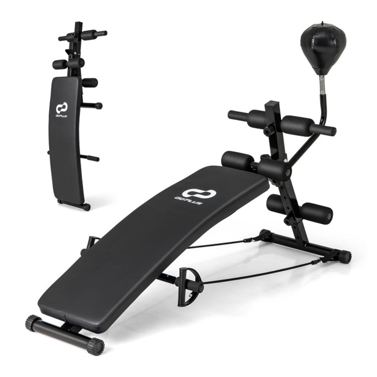Adjustable Sit-Up Bench for Home Gym: Heavy Duty Metal & PU with 5 ...