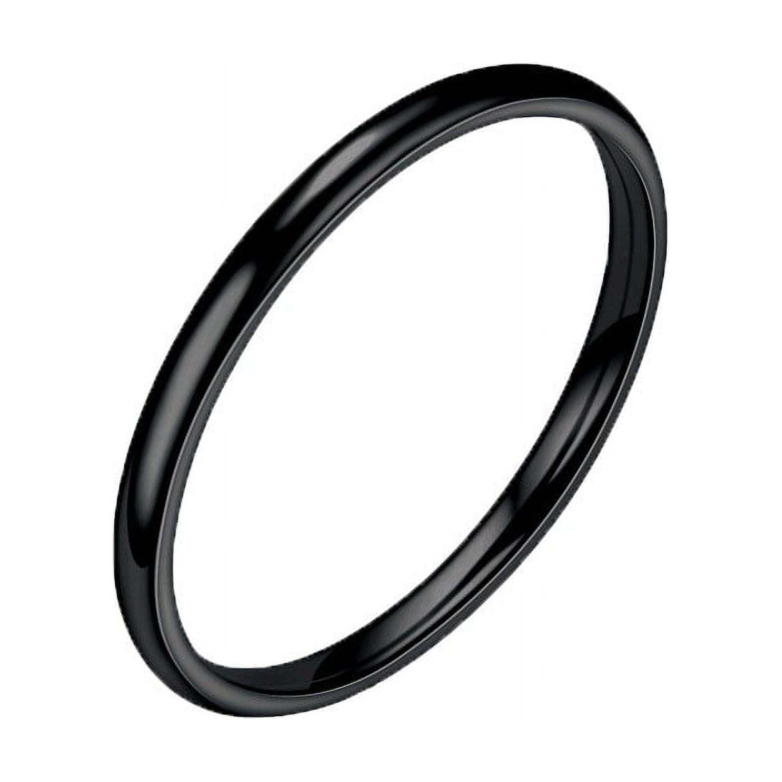 Adjustable Size Titanium Steel Ring – 2mm Thin Solid Geometric Band for ...