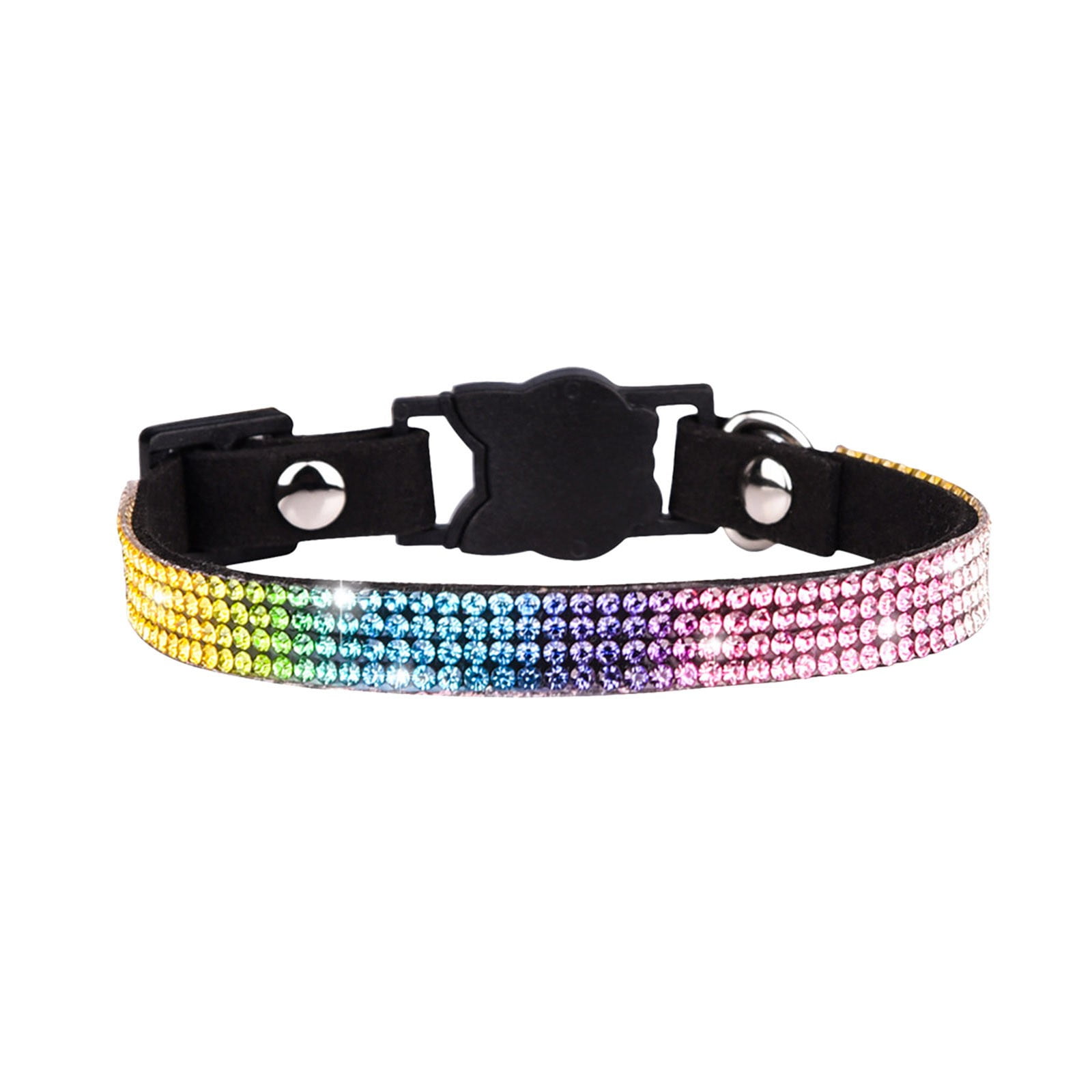 Adjustable Sizes Personalized Color Rhinestone Cat Collars With Tie ...
