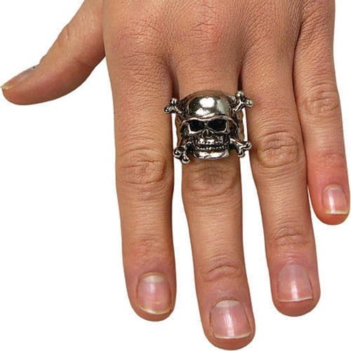 Adjustable Skull Ring with pewter finish - Walmart.com