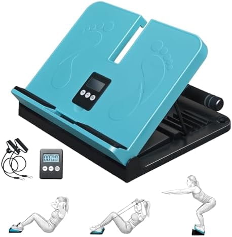 Adjustable Slant Board w/Timer & Resistance Bands, Heavy-Duty Calf ...