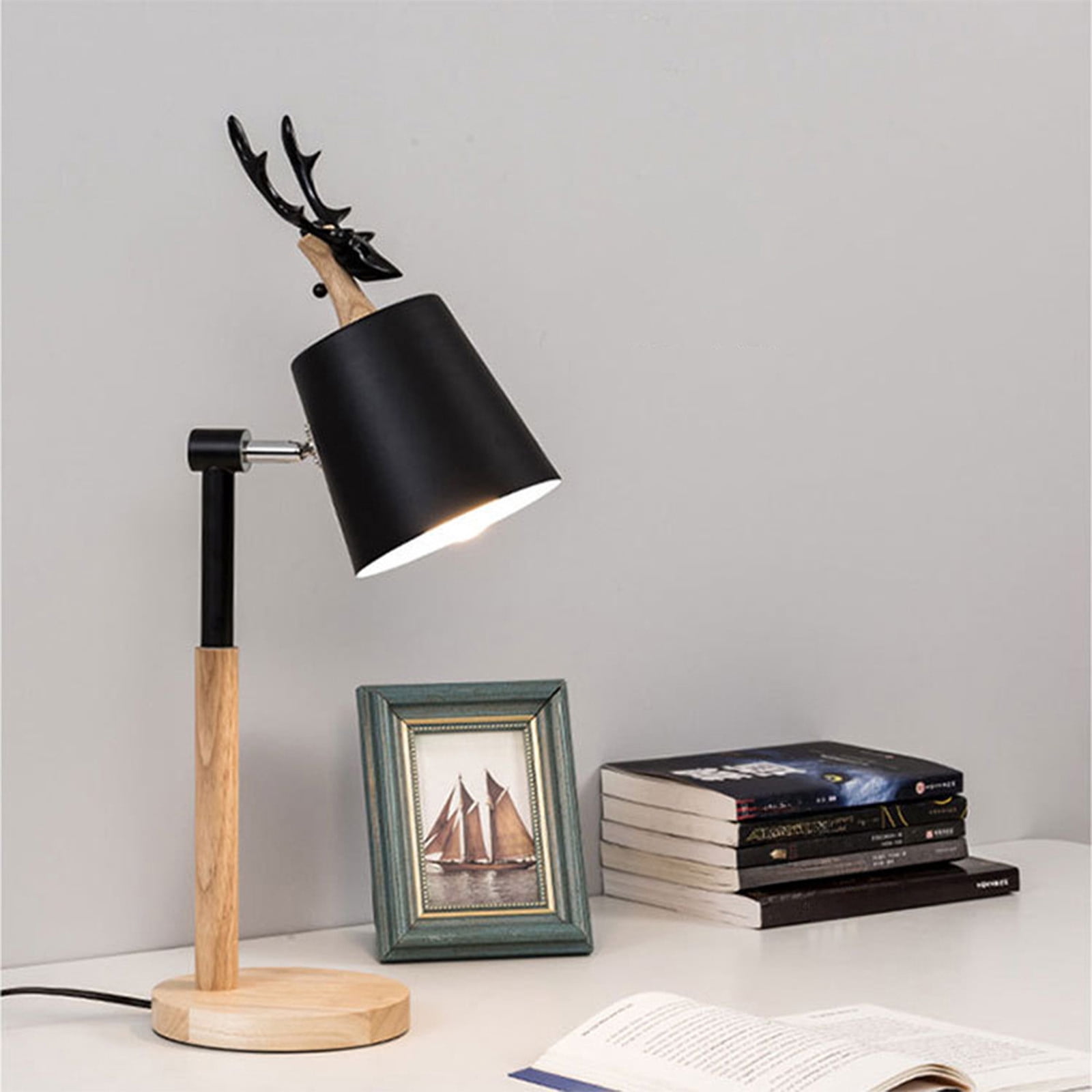 Adjustable Small Wooden Desk Lamp - Stylish Lighting for Home Office ...
