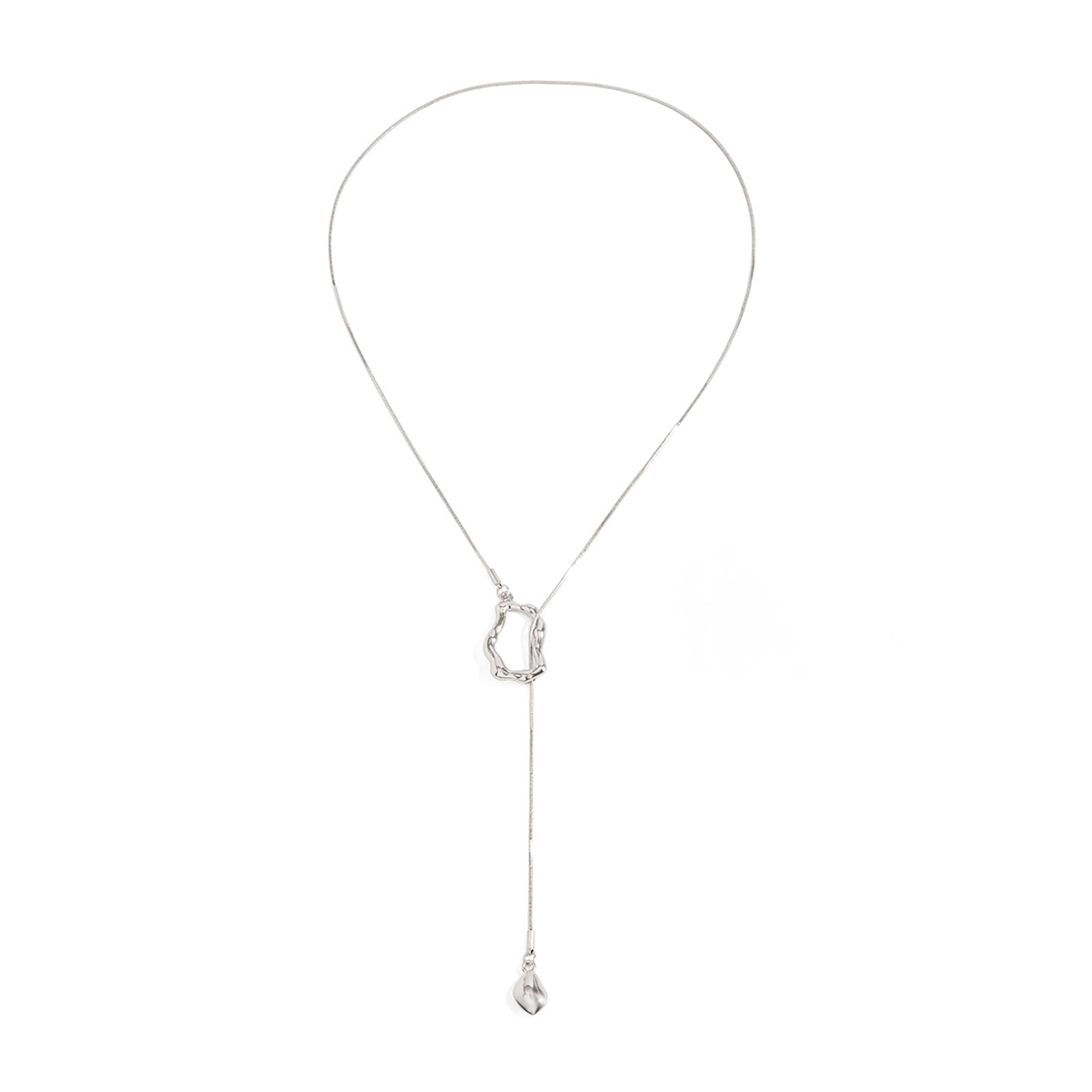 Adjustable Snake Necklace Featuring Metallic Luster Irregular Shape ...