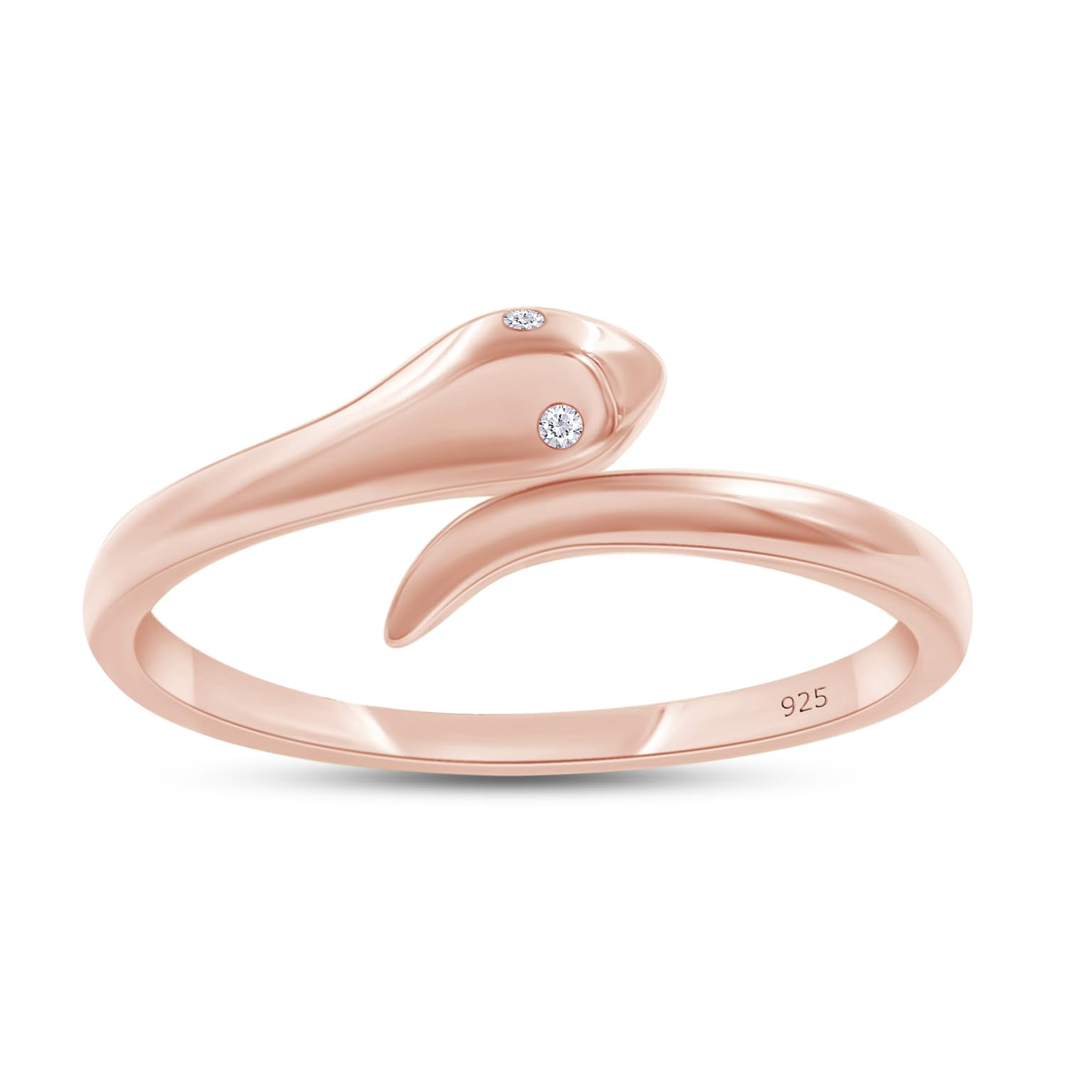 Adjustable Snake Ring | Round Sparkling White Cubic Zirconia Open Snake ...