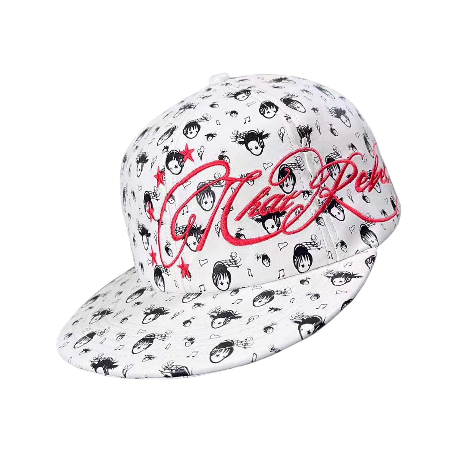 Adjustable Snapbacks Cap With Musical Note Embroidery And Breathable ...