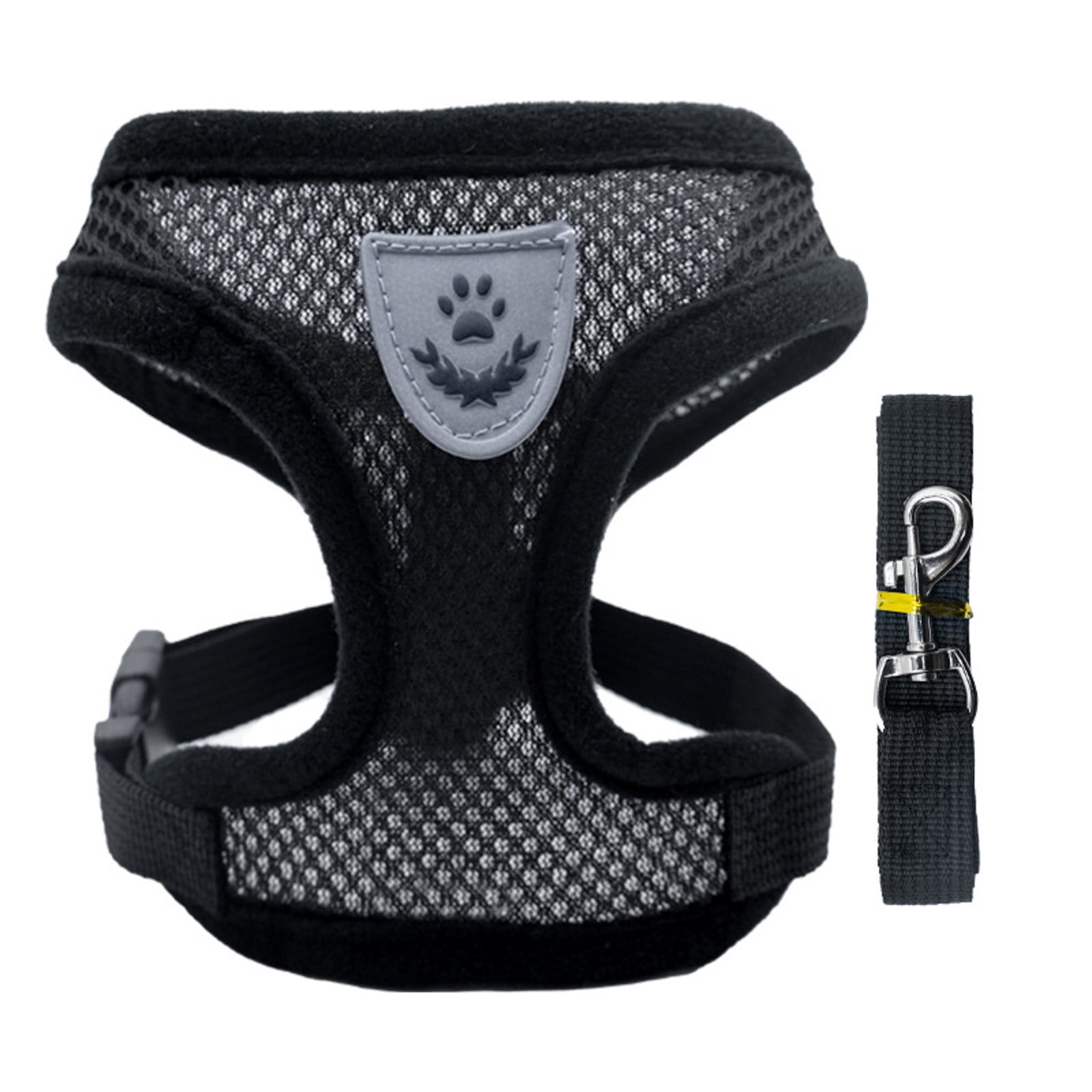 Adjustable Soft Mesh Pet Harness and Leash Set Reflective Escape Proof ...