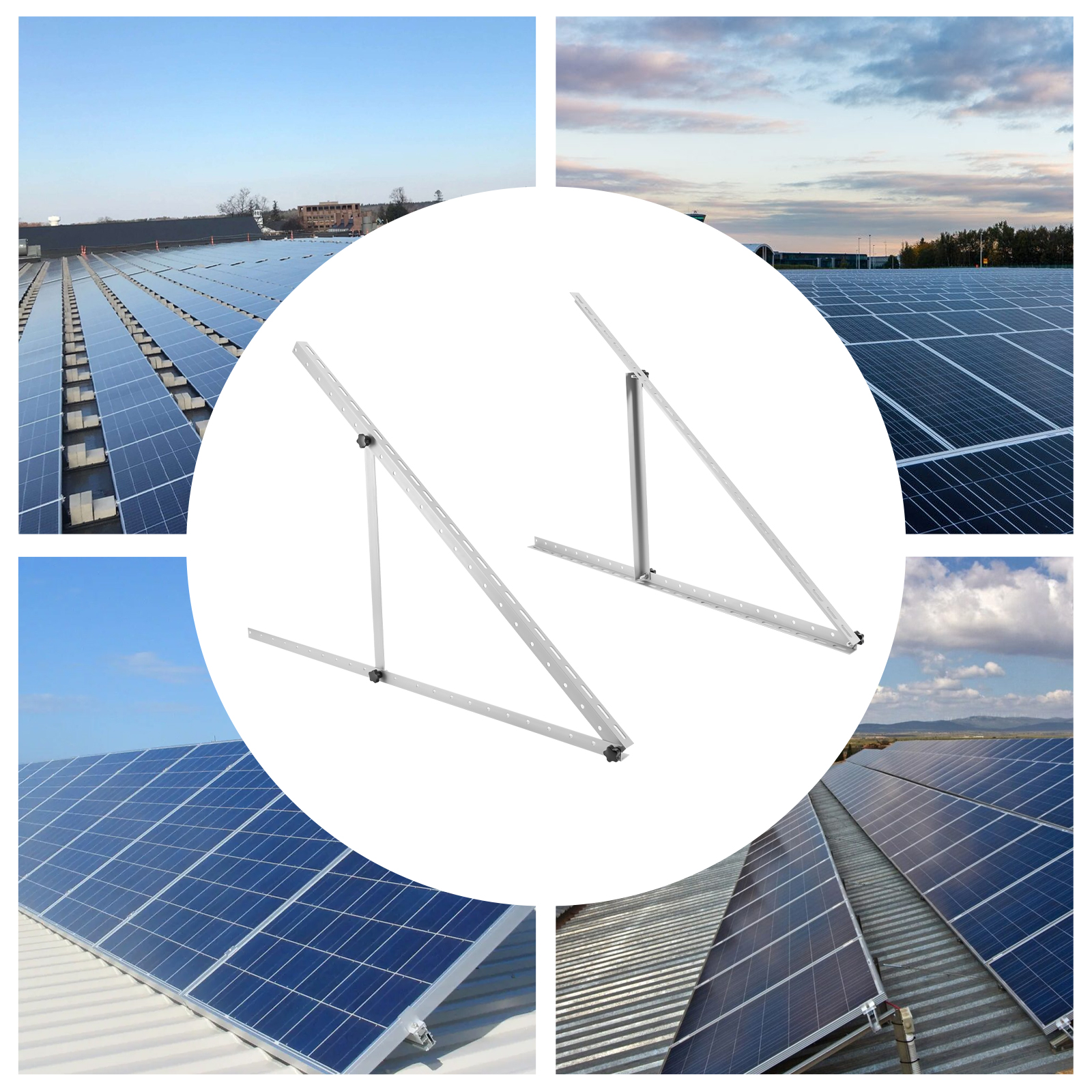 Adjustable Solar Panel Mounting Brackets, Aluminum Alloy, 0-90° Tilt ...
