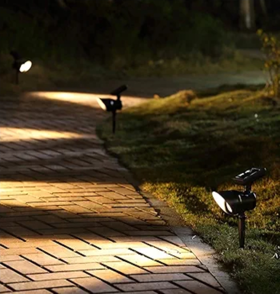 Adjustable Solar Powered Landscape Spotlights Warm Light Waterproof ...
