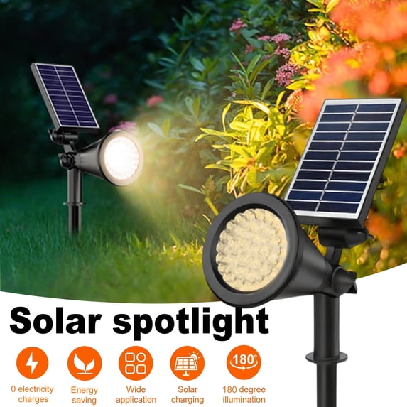 Adjustable Solar Spotlight Lights, 180° Panel & 90° Head Rotation, 1000 ...