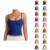 Adjustable Spaghetti Strap Camisole Top Ribbed Knit Sleeveless For ...