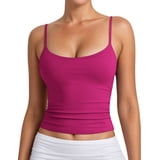 Adjustable Spaghetti Strap Camisole Top Ribbed Knit Sleeveless For ...