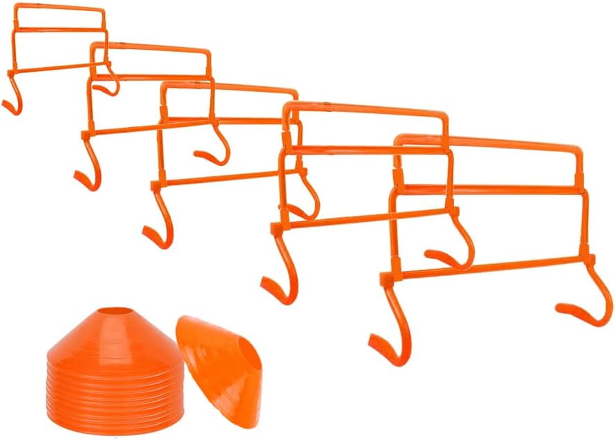 Adjustable Speed Training Hurdles Fitness & Speed Training Equipment with Agility Ladder ...