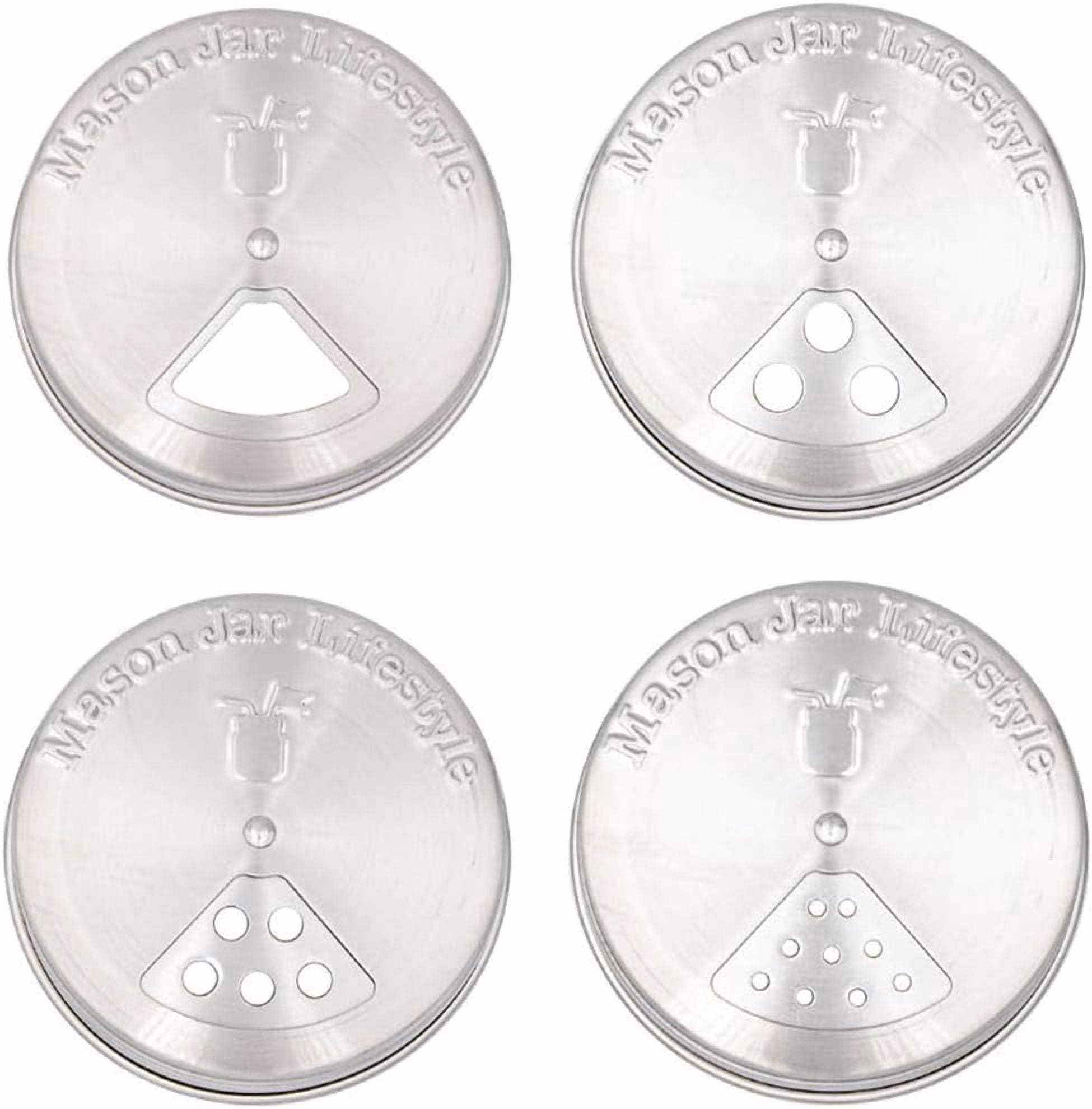 Adjustable Spice Shaker Lids for Regular Mouth Mason Jars – 4 Pack ...