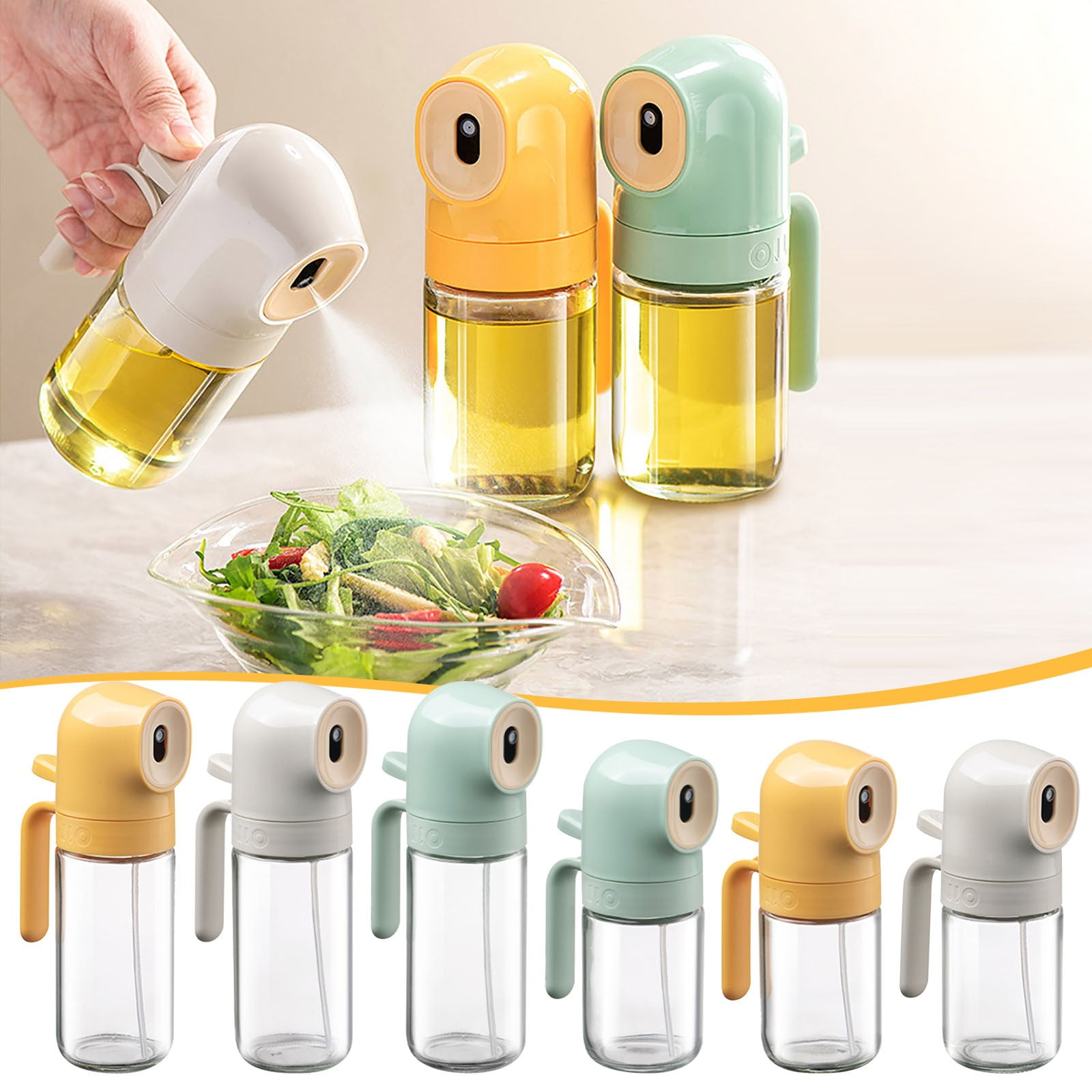 Adjustable Spray Glass Oil Dispenser, 180ml/250ml, Leak-Proof Kitchen ...