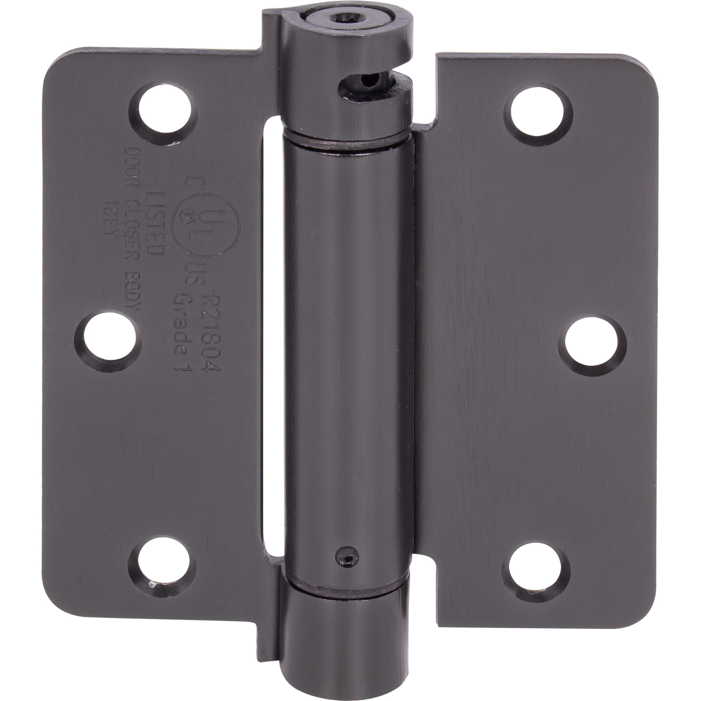 Adjustable Spring Hinge, 3-1/2 Inches, 1/4" Radius Corner, Oil-Rubbed ...