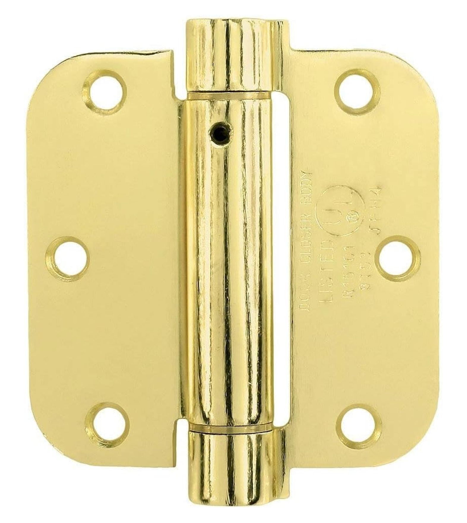 Adjustable Spring Hinges, 3.5 Inch with 5/8 Inch in Bright Polished Brass, Self Closing Hinges ...