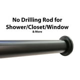 "Adjustable Matte Black Spring Tension Curtain Rod, 24""-42"", Rust ...