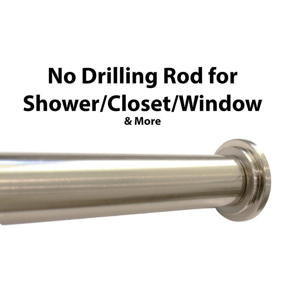 Adjustable Braided Spring Tension Curtain Rod, 42"-72", No Drilling, No ...