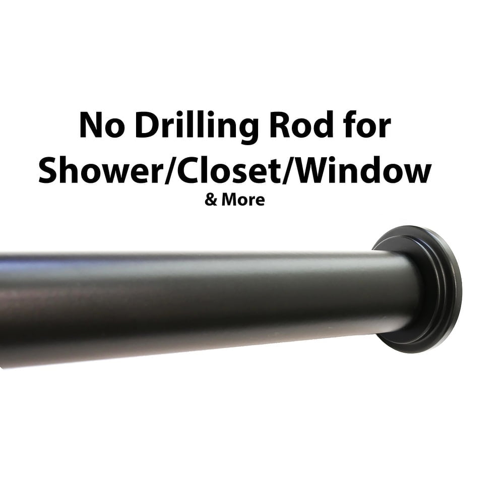 Adjustable Braided Spring Tension Curtain Rod, 42"-72", No Drilling, No ...