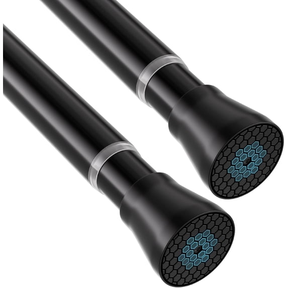 Adjustable Spring Tension Rods 30-64 Inches, 2-Pack Black Expandable ...