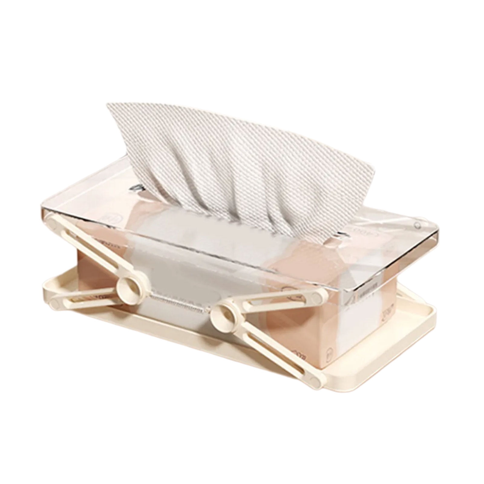 Adjustable Spring Tissue Box Dispenser with Lift-Up Tray, Multipurpose ...