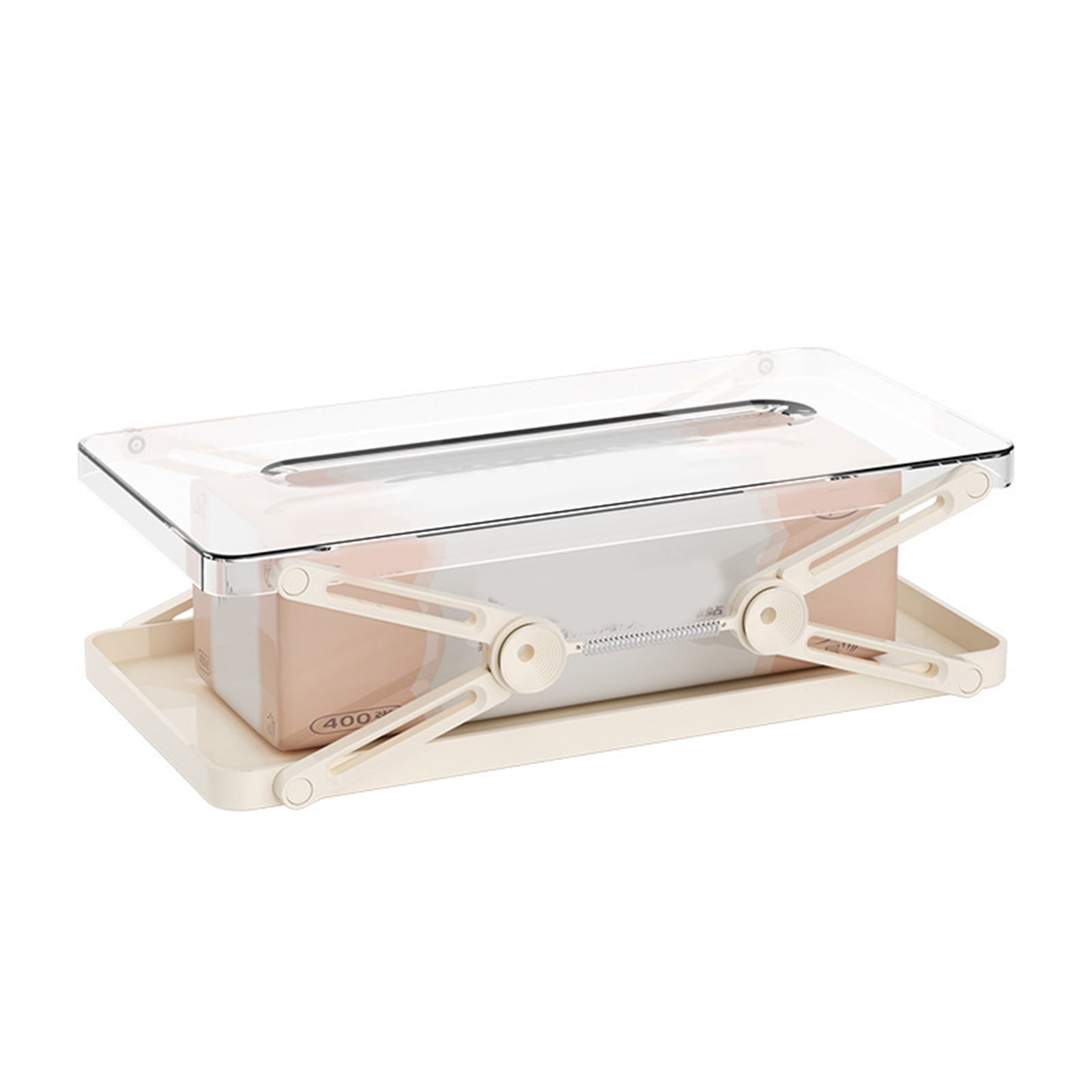 Adjustable Spring Tissue Box Dispenser with Lift-Up Tray, Multipurpose ...