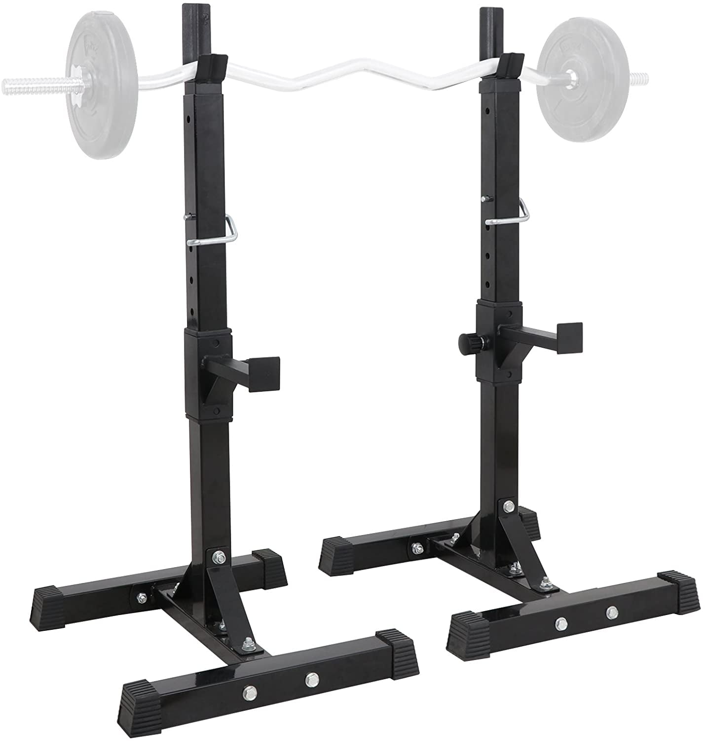Adjustable Squat Barbell Rack Stand, Bench Press Rack for Home Gym ...