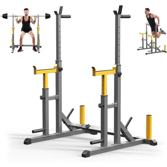 Adjustable Squat Rack,Multi-Function Barbell Rack for Weight Lifting ...