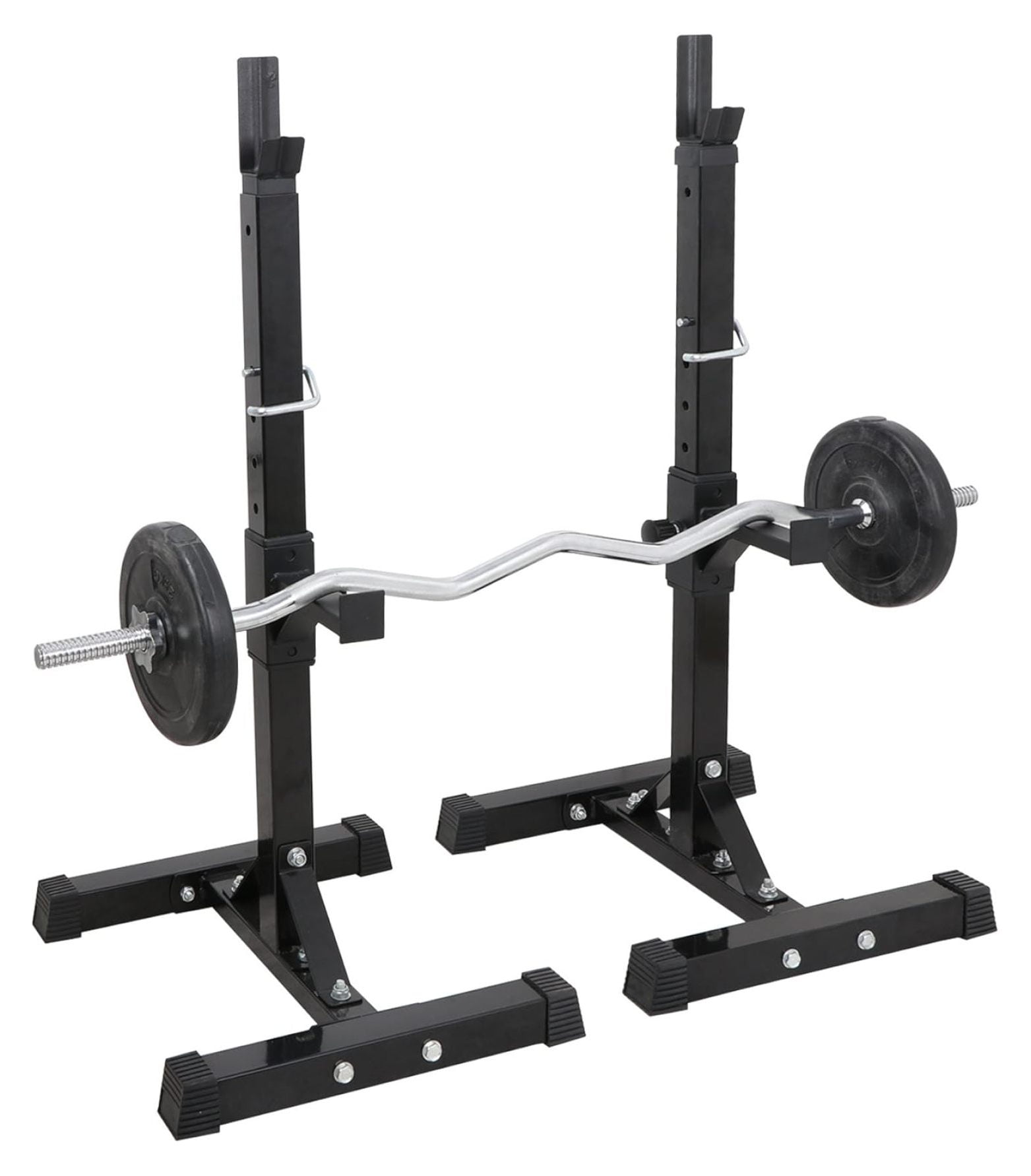 Adjustable Squat Rack Pair 41"-66" Sturdy Steel Barbell Bench Press ...